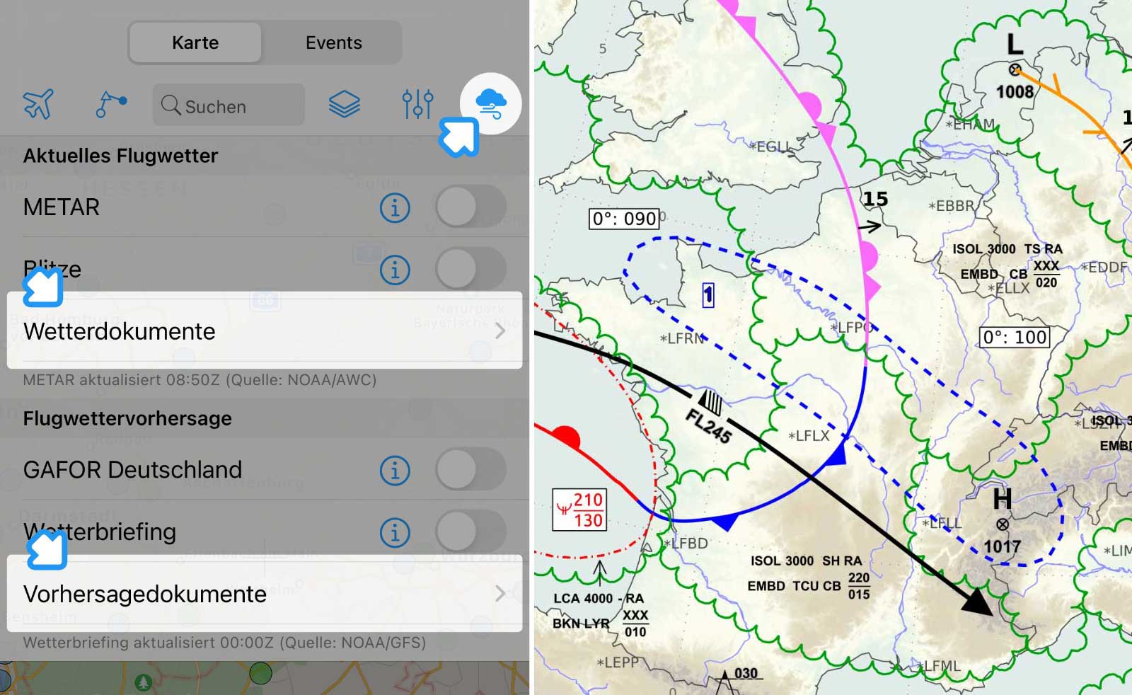 RunwayMap: Für Dein Flugwetterbriefing mit METAR / TAF, GAFOR und DWD ...